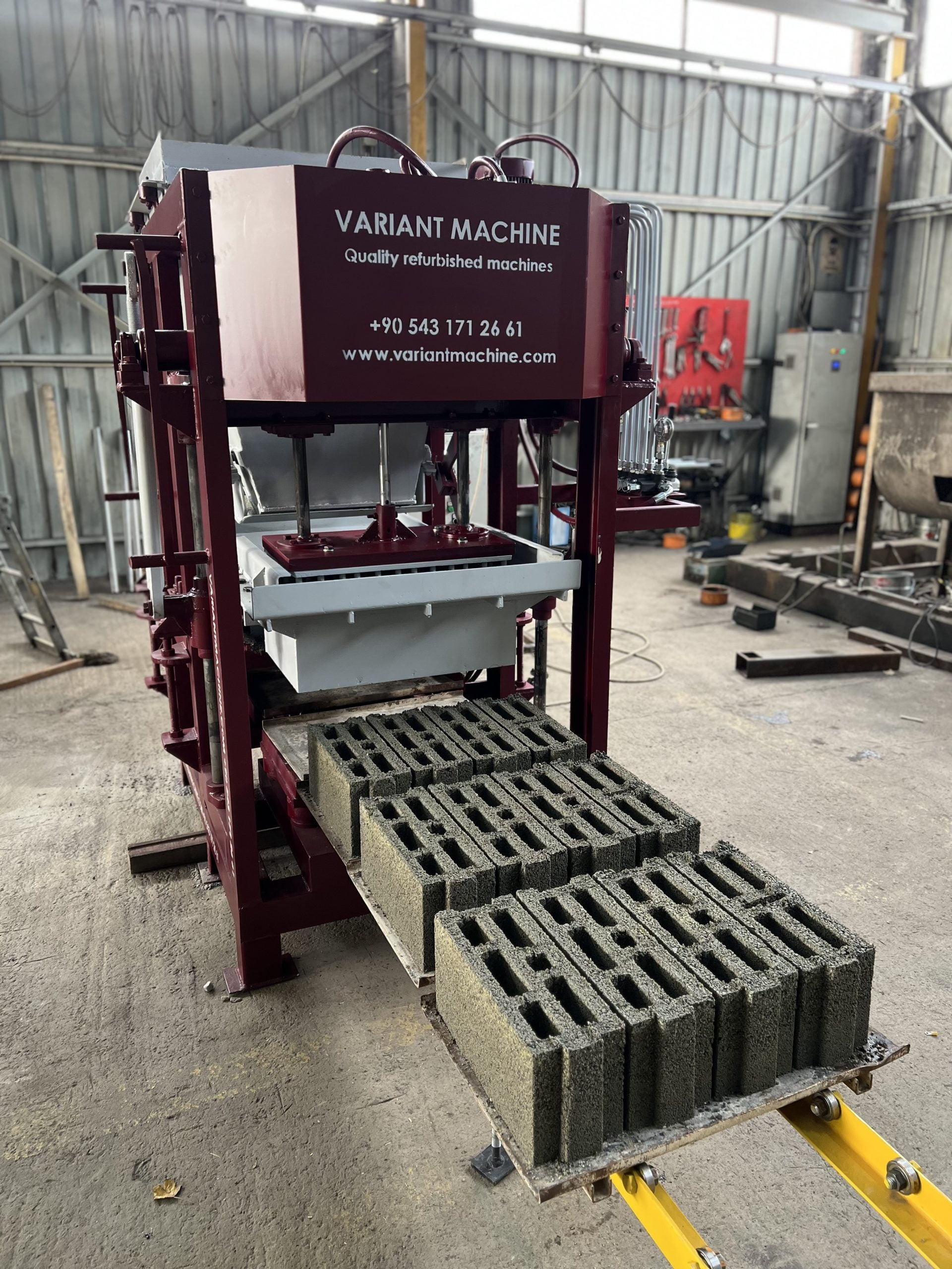 used block machine 3 blocks per press - concretian.com